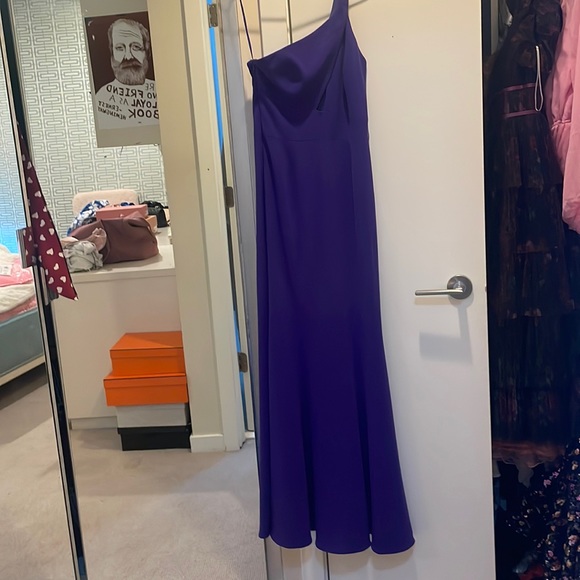JAYGODFREY | Dresses | Jay Godfrey Purple Maxi Gown 0 One Shoulder ...